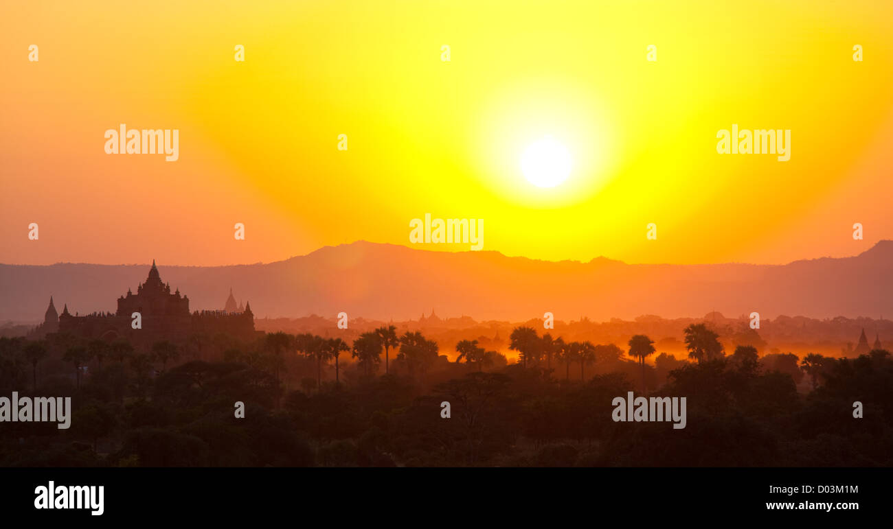 Bagan at sunset in Myanmar Stock Photo - Alamy