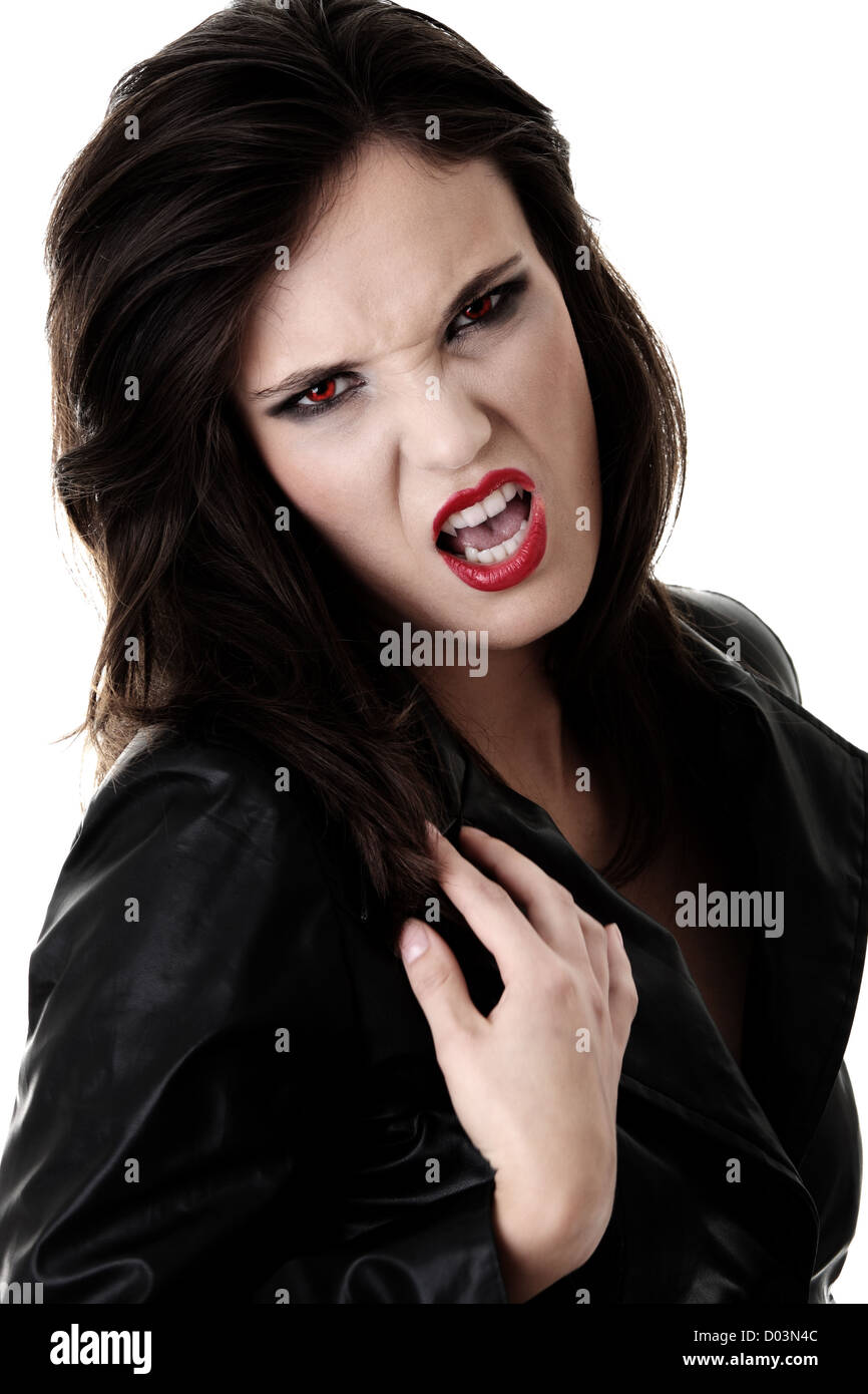 Female vampire blood face hi-res stock photography and images - Alamy