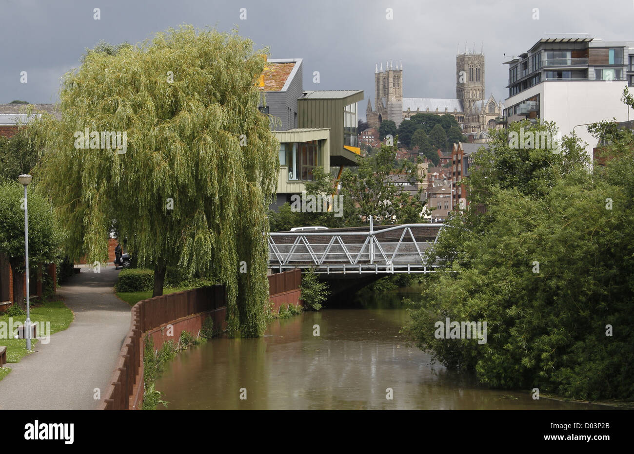 bridge over river Witham Lincoln, Lincolnshire, England, UK Stock Photo ...