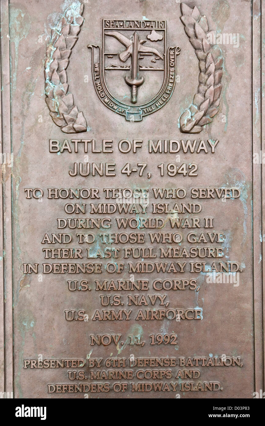 Midway Atoll Battle memorial Stock Photo - Alamy