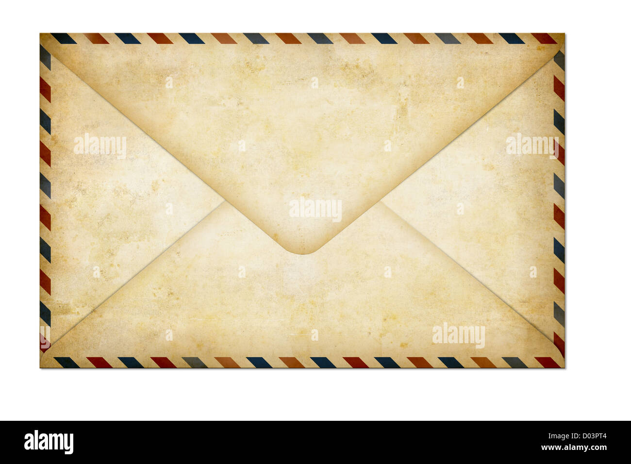 old closed paper air post letter isolated on white Stock Photo - Alamy