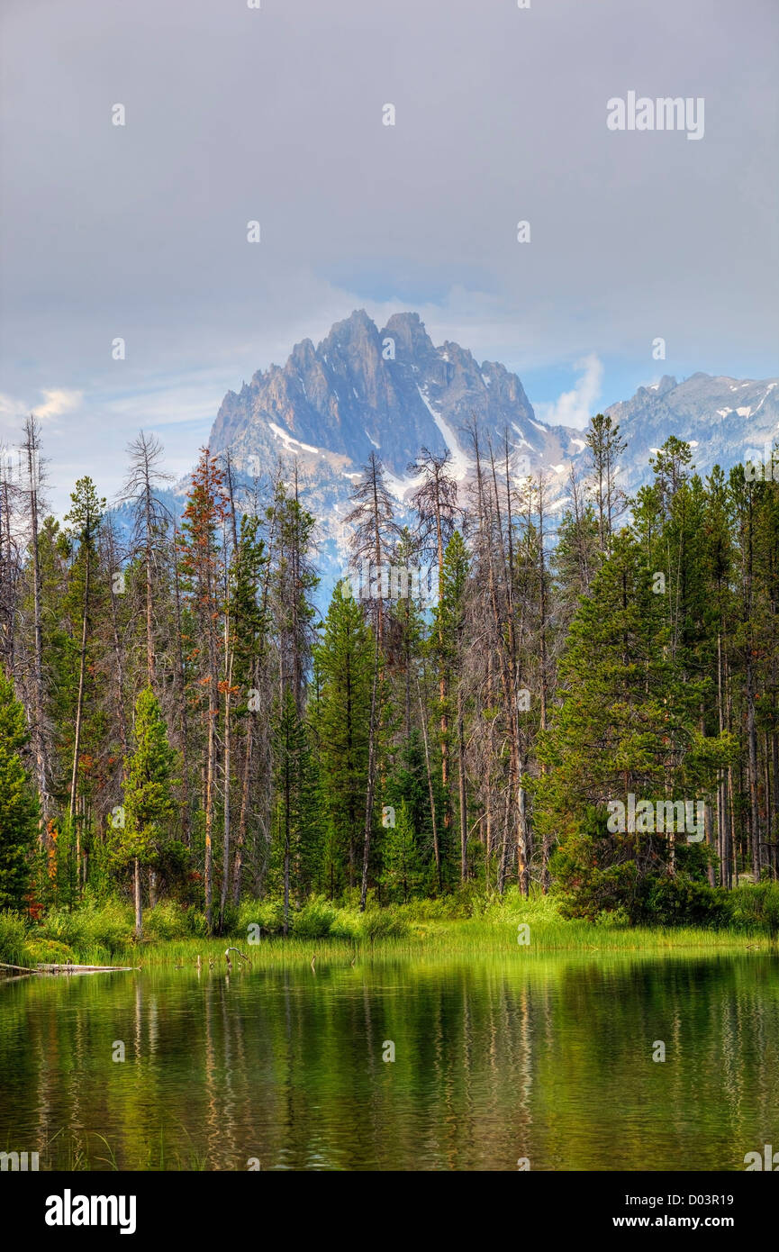 Idaho, Sawtooth National Recreation Area, Little Redfish Lake, with ...