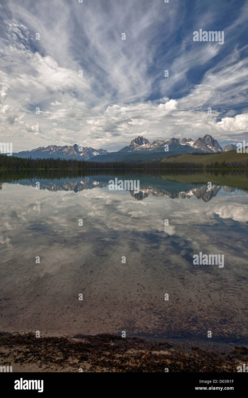 Idaho, Sawtooth National Recreation Area, Little Redfish Lake, with ...