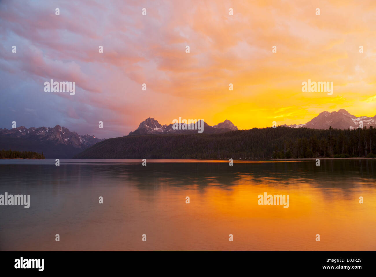 Idaho, Sawtooth National Recreation Area, Redfish Lake, with Sawtooth ...