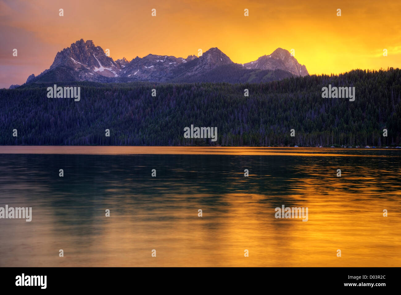 Idaho, Sawtooth National Recreation Area, Redfish Lake, with Sawtooth ...