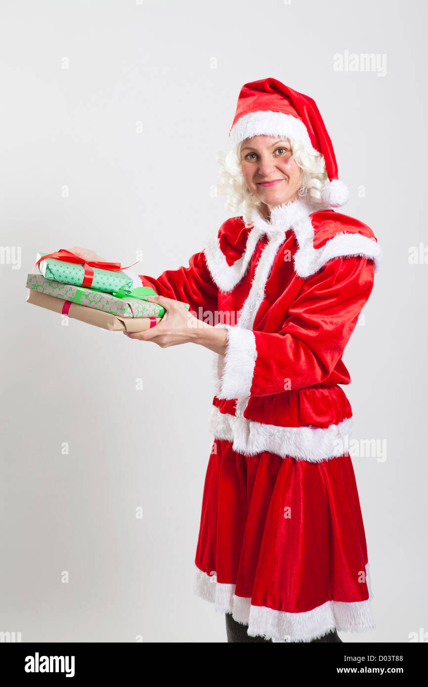 Smiling santa helper woman hi-res stock photography and images - Alamy