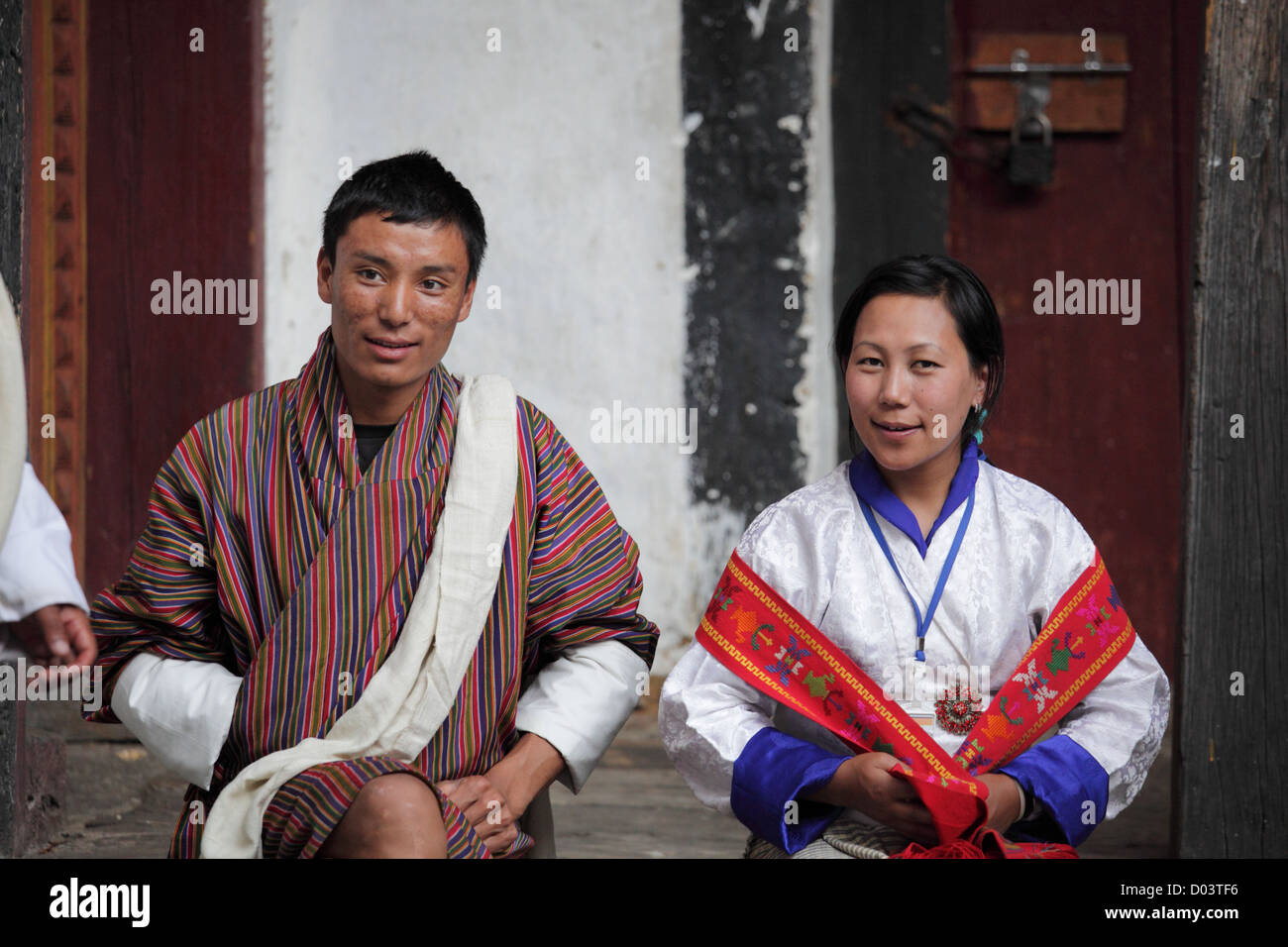 Monk and his wife Stock Photo - Alamy