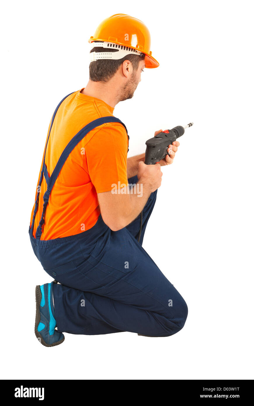 Back view man drilling hi-res stock photography and images - Alamy