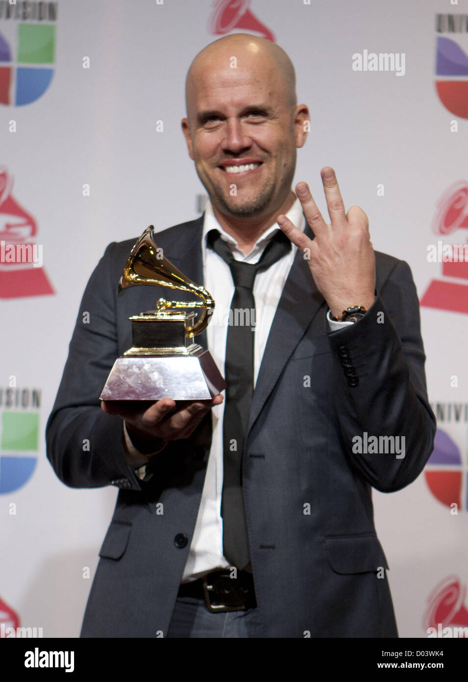 Nov. 15, 2012 - Las Vegas, Nevada, USA - Singer Gian Marco poses with ...
