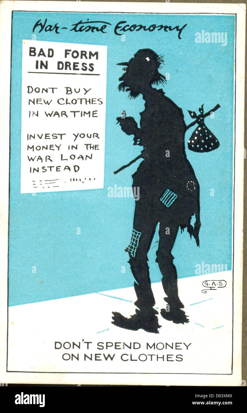 World War One postcard titled War-time Economy published by The ...