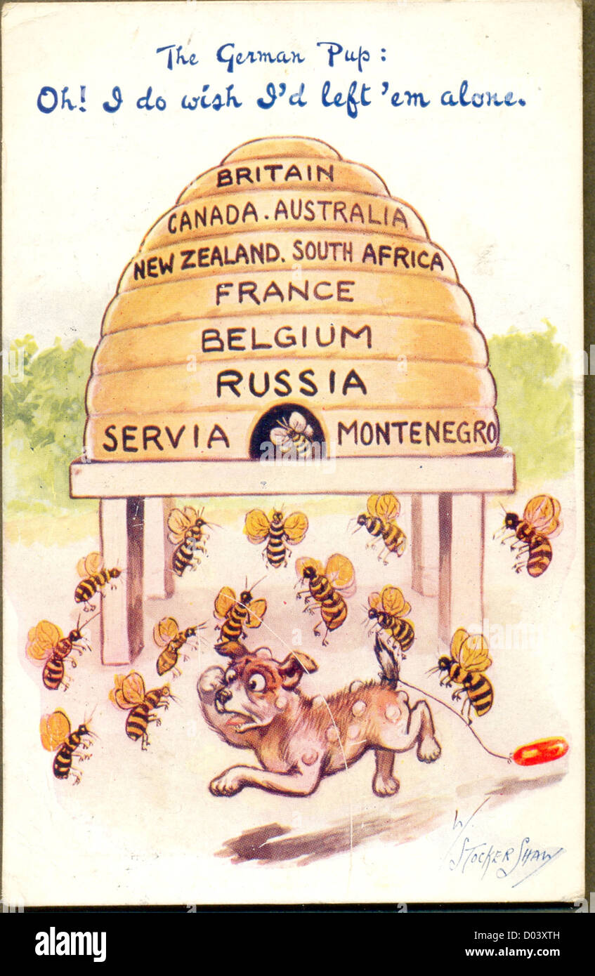 World War One comic postcard by artist W Stocker Shaw Stock Photo - Alamy