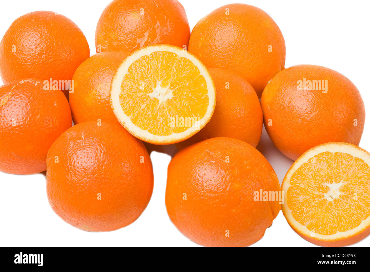 Many oranges on a over white background Stock Photo - Alamy
