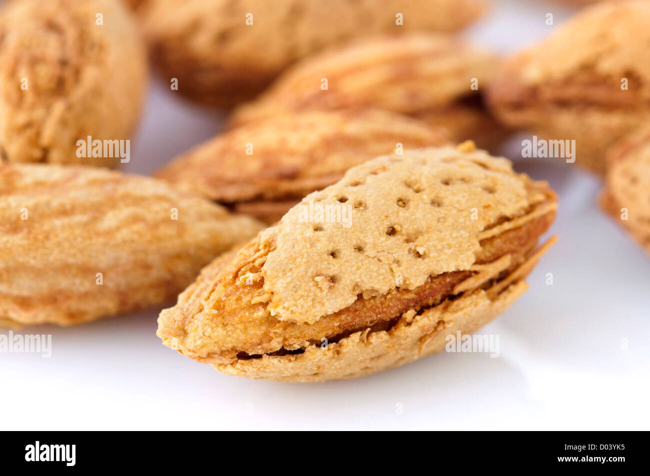 Closeup view of roasted almonds in shell Stock Photo - Alamy