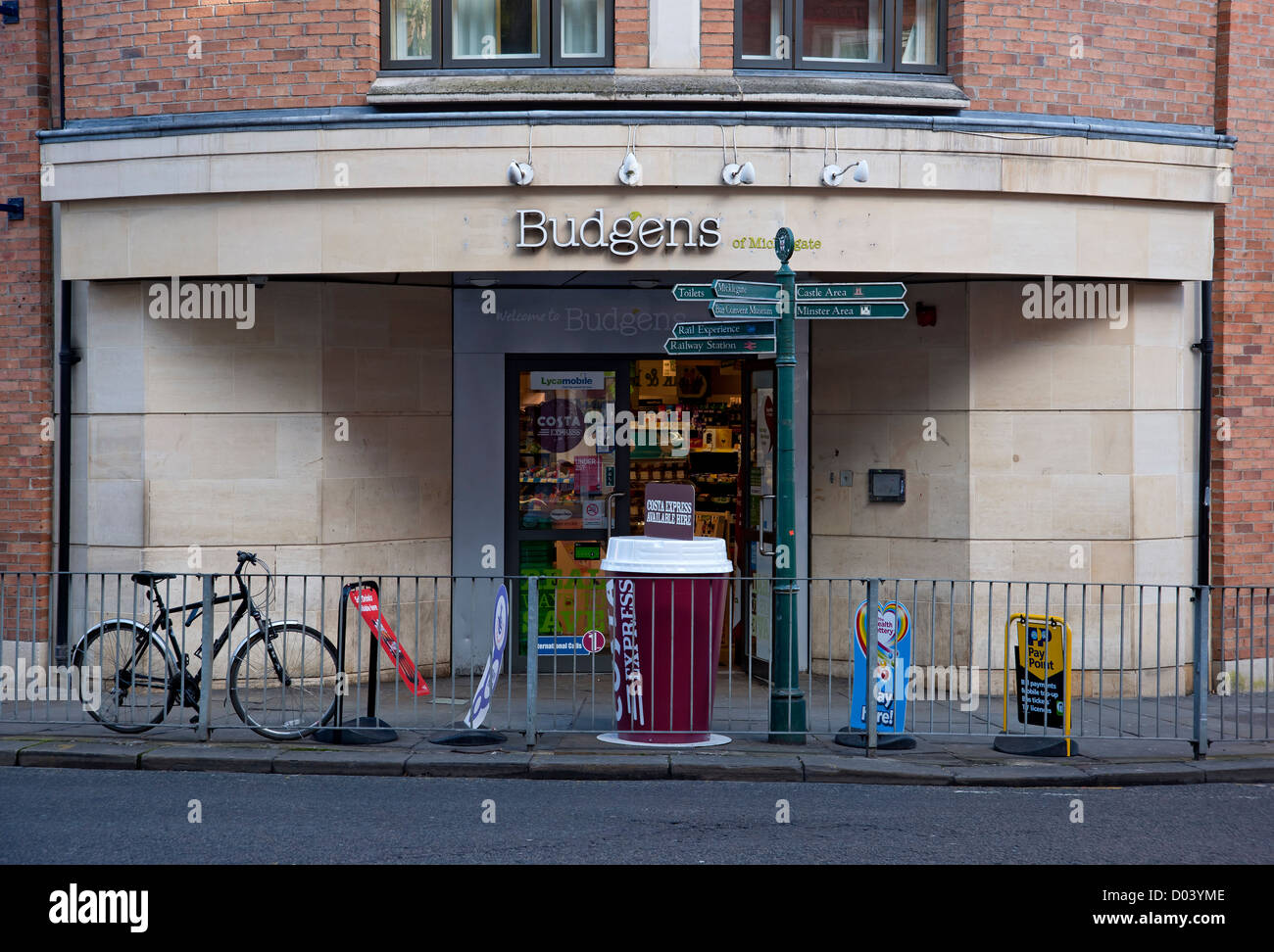 Entrance to Budgens supermarket Micklegate York North Yorkshire England ...
