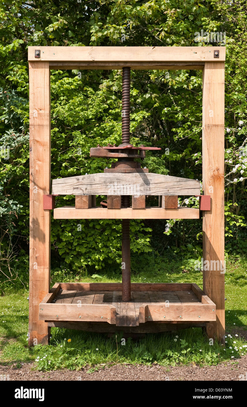 A wooden cider press, Somerset, UK Stock Photo - Alamy