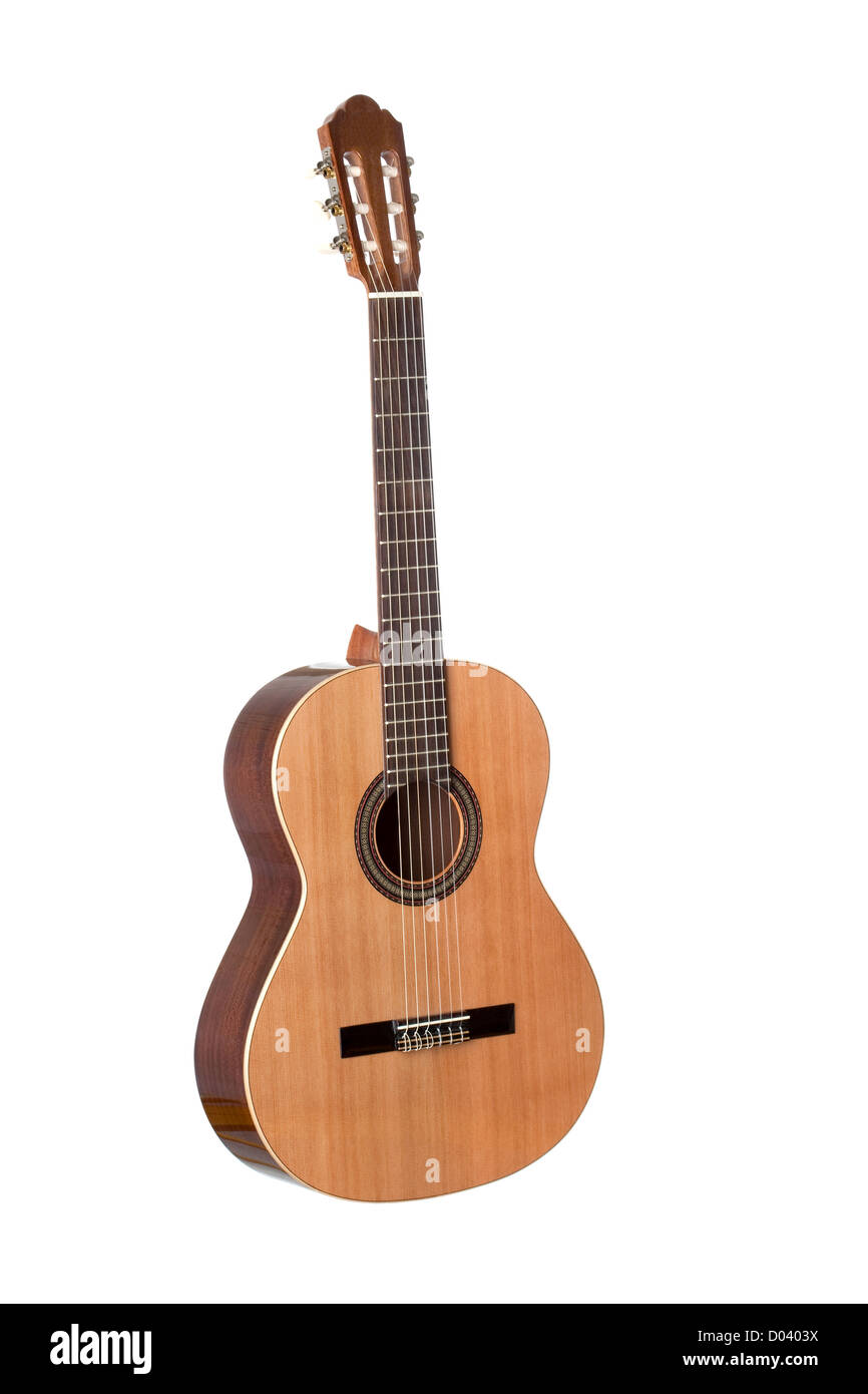 Beautiful classical guitar isolated on white background Stock Photo - Alamy