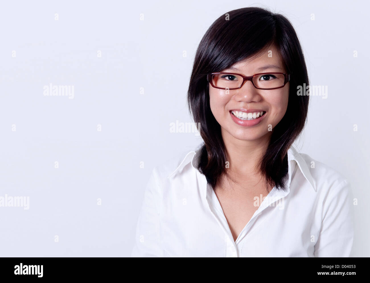 Isolated smiling asian black hair hi-res stock photography and images ...