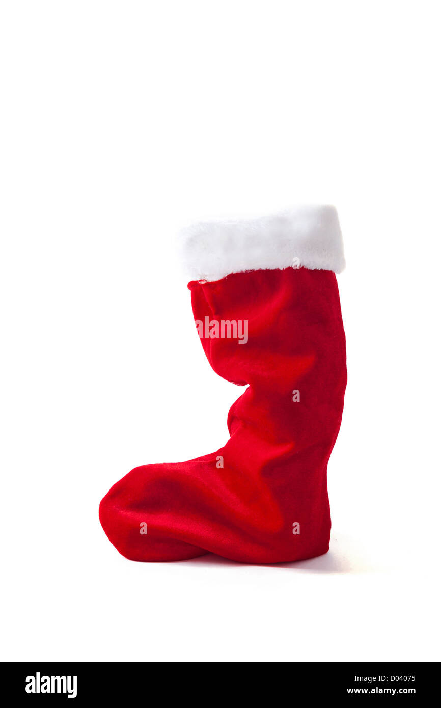 Christmas stocking on white background Stock Photo - Alamy