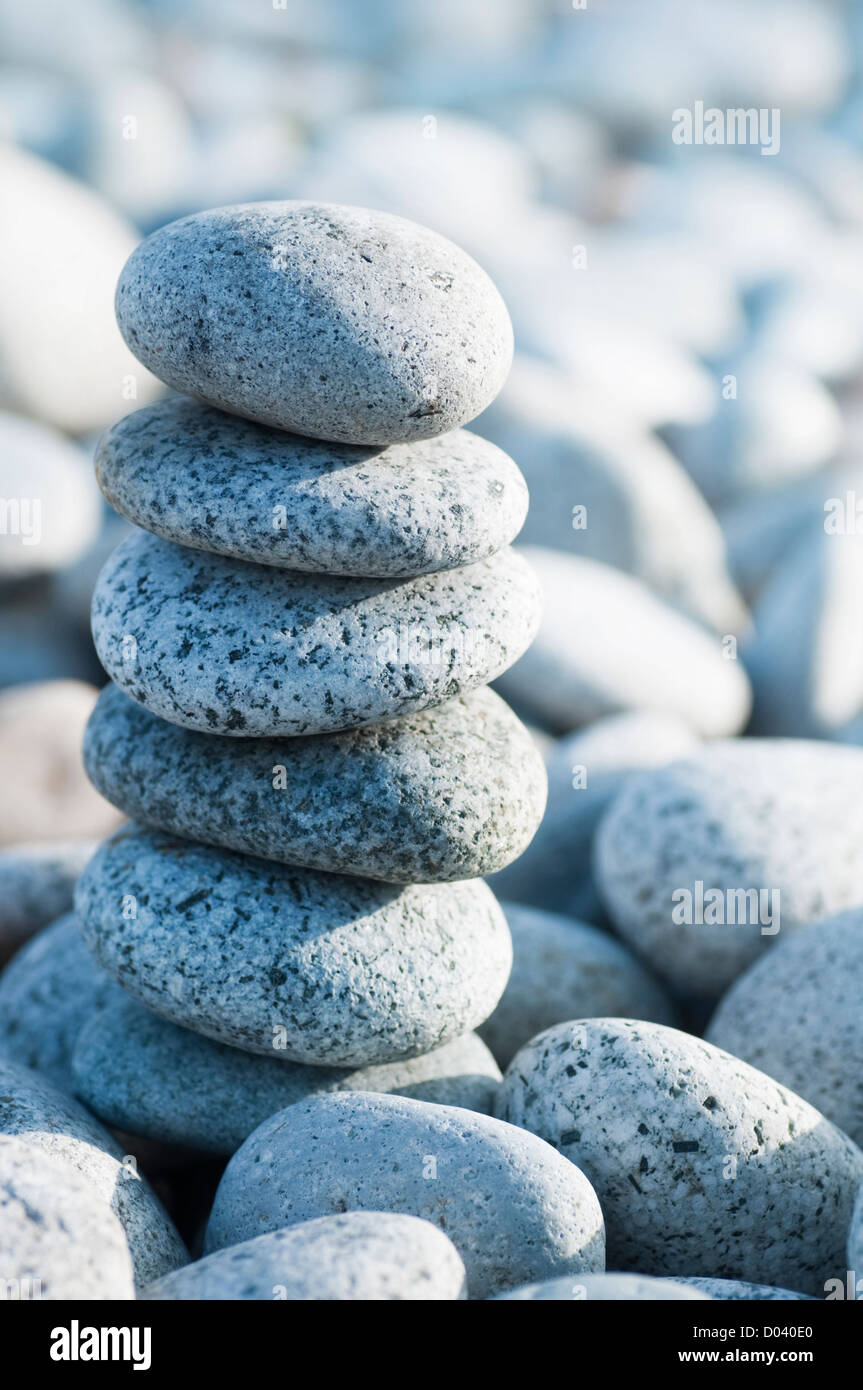 Pile of pebble Stones with back light Stock Photo - Alamy