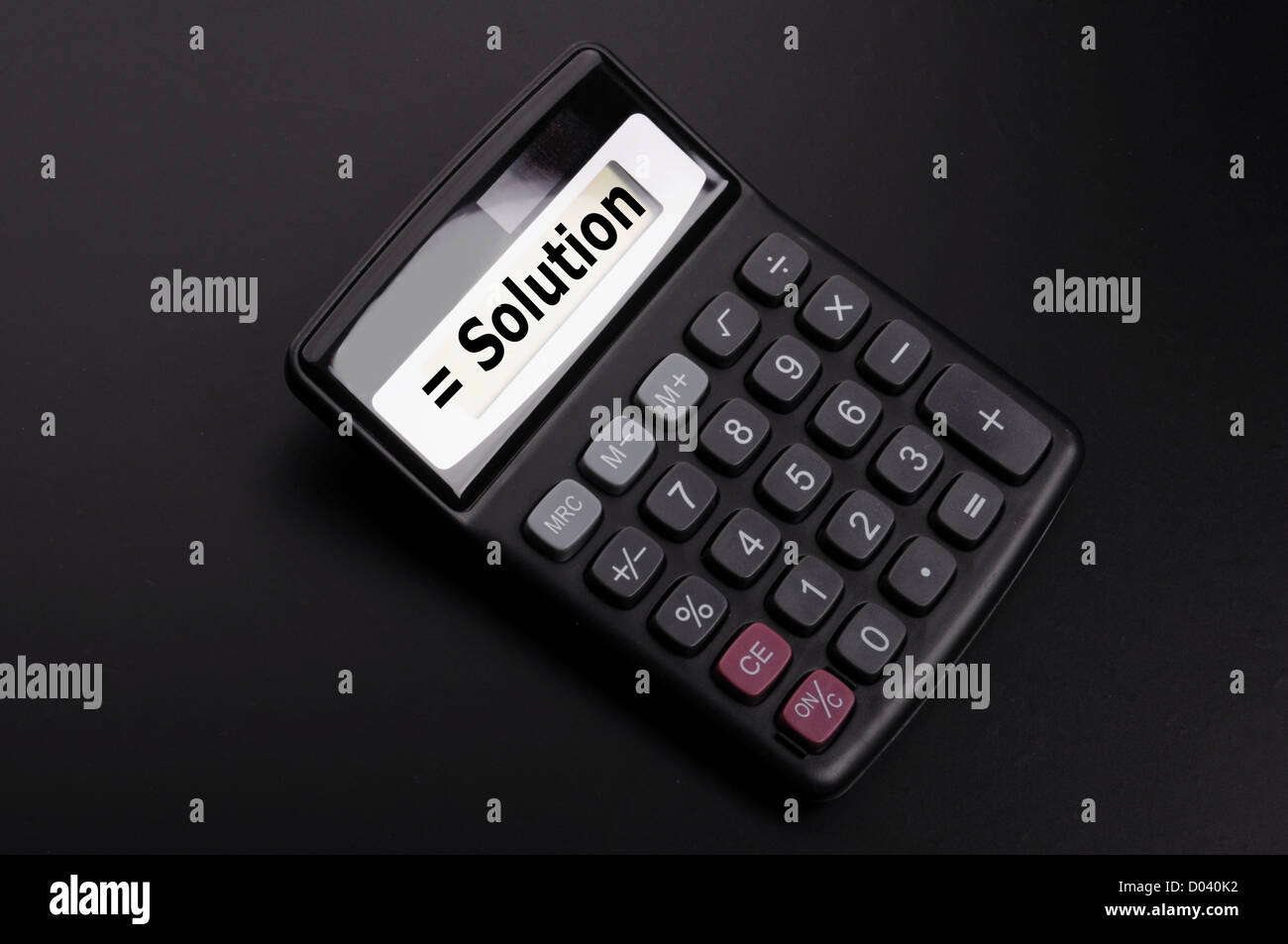 solution or problem business concept with calculator Stock Photo - Alamy