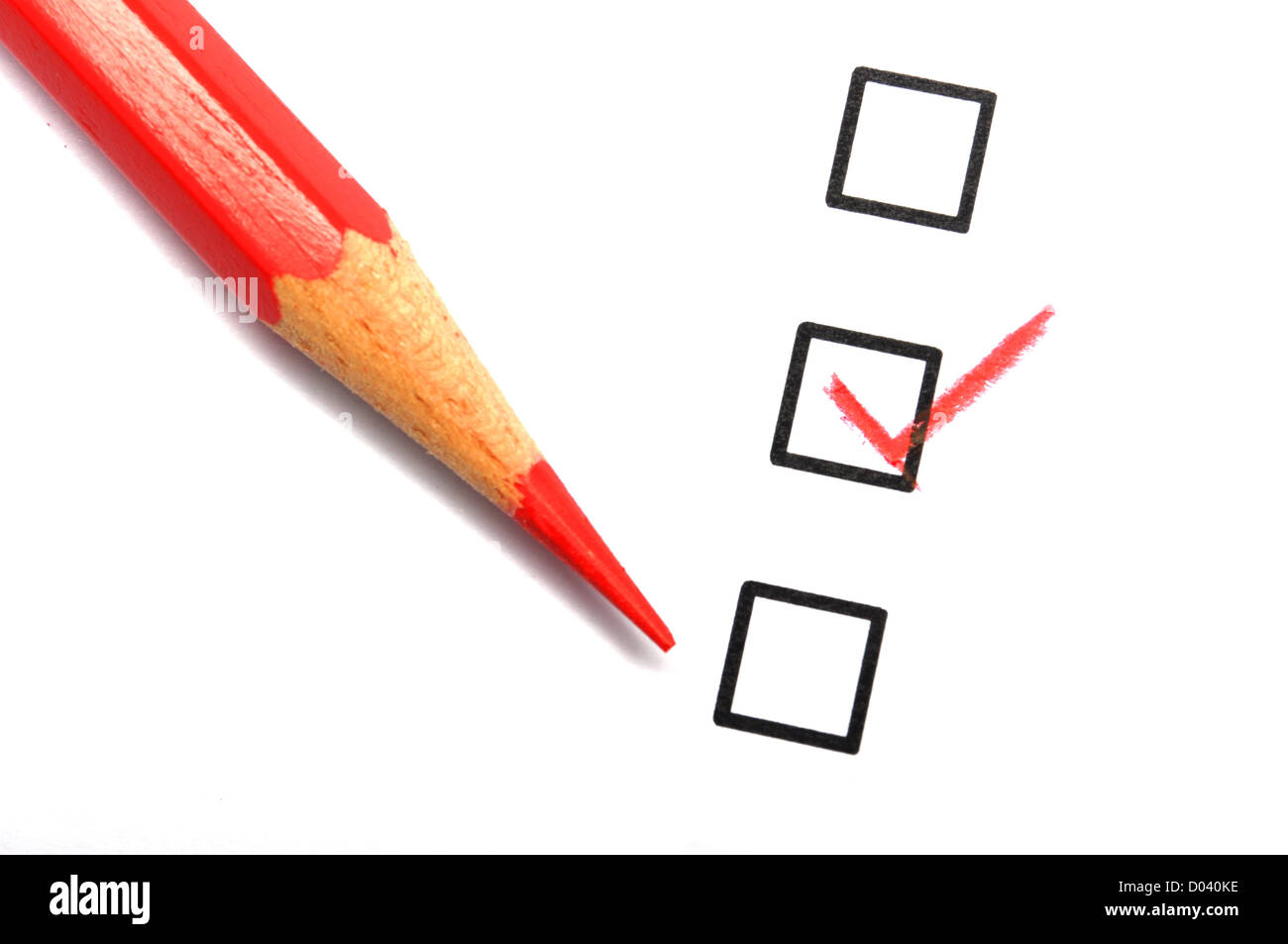 checkbox and pencil showing science education research or customer ...