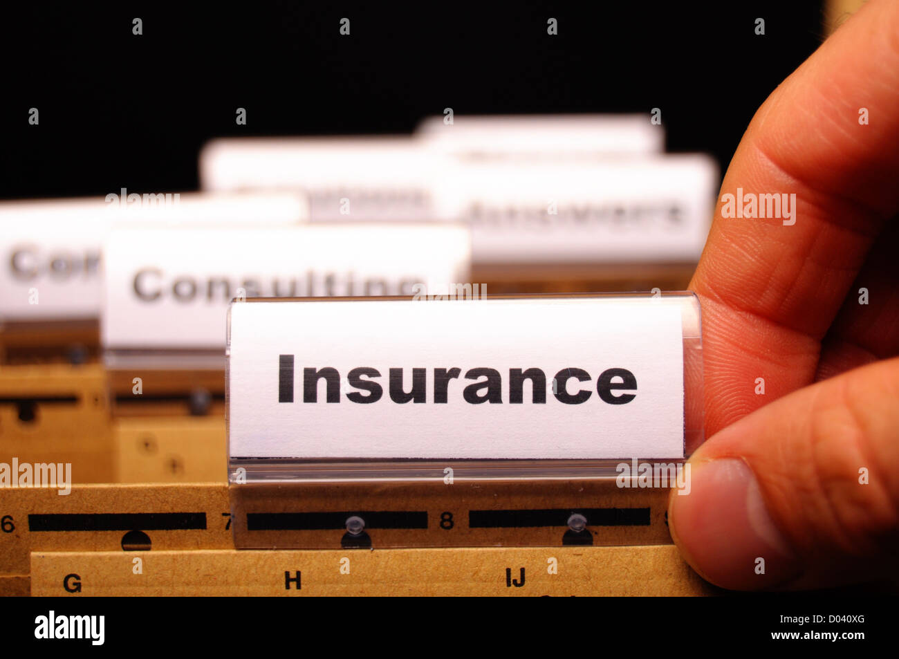 insurance word on business folder showing risk management concept Stock ...