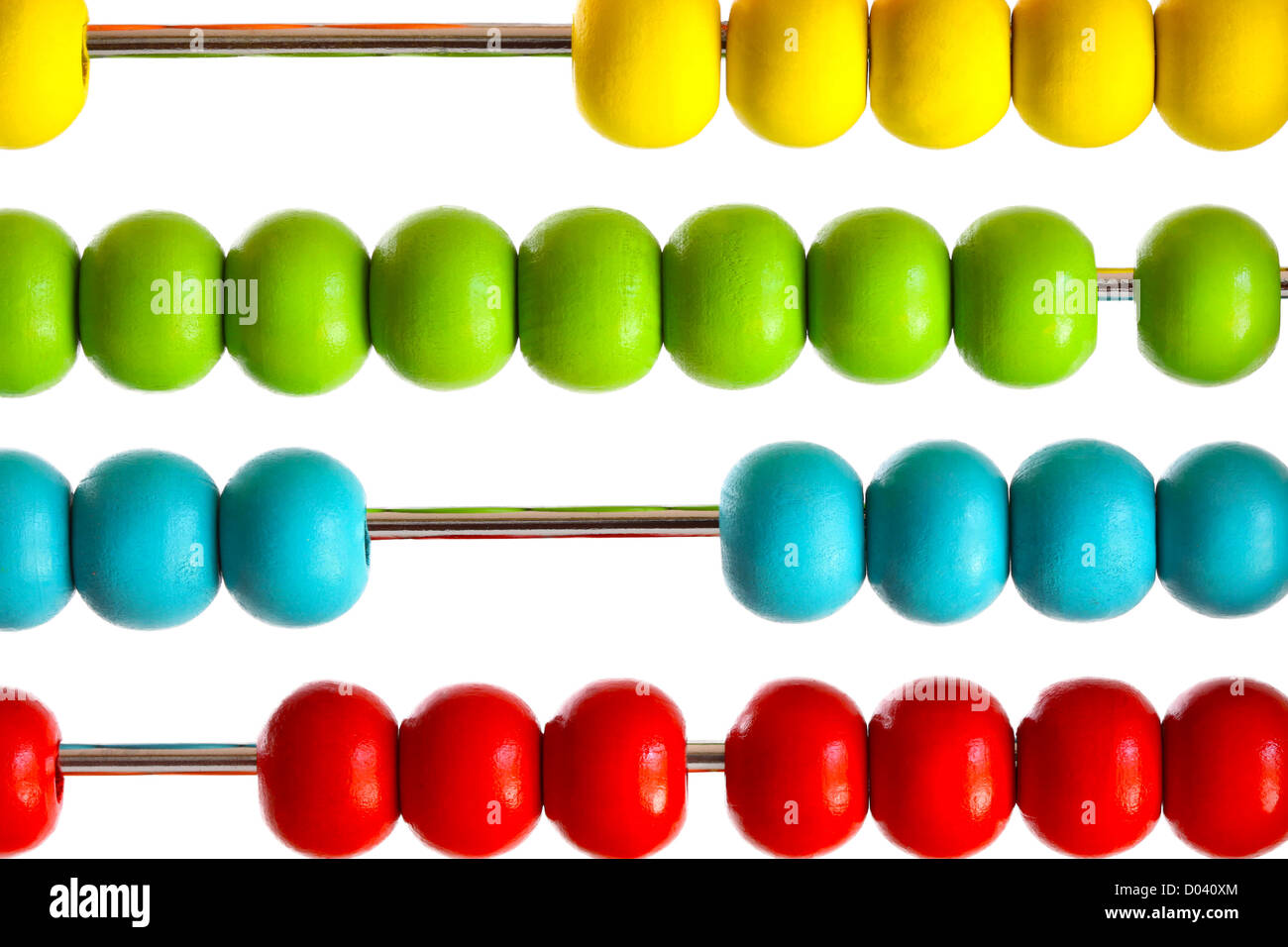Closeup of bright abacus beads on white background Stock Photo - Alamy