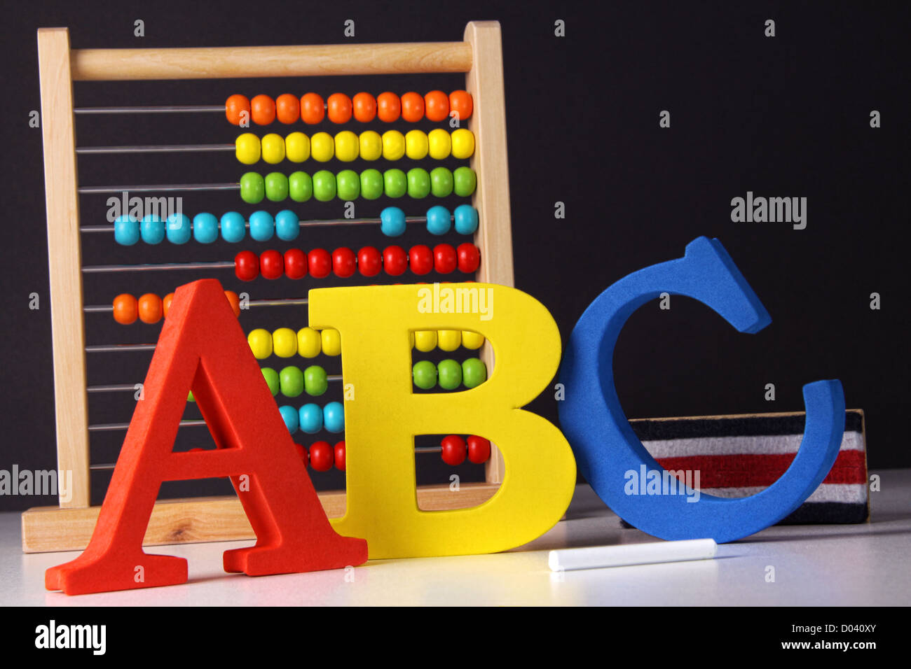 Learning tools ready with back to school background Stock Photo - Alamy