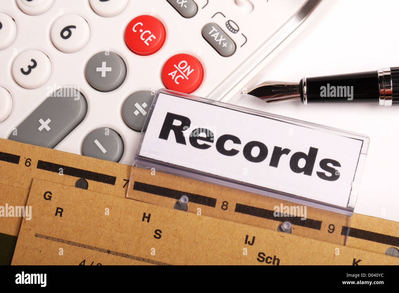 records word on business folder index showing office concept Stock ...