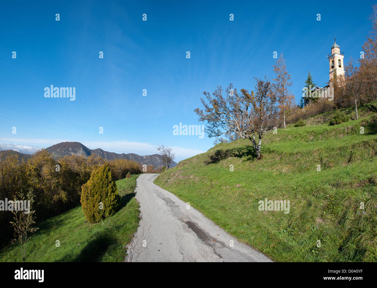 overview of a road in autumn campaigns of Liguria Stock Photo - Alamy