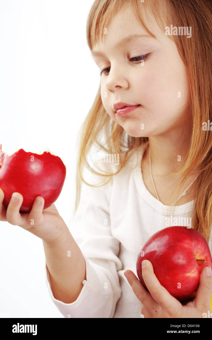 Child with apples Stock Photo - Alamy