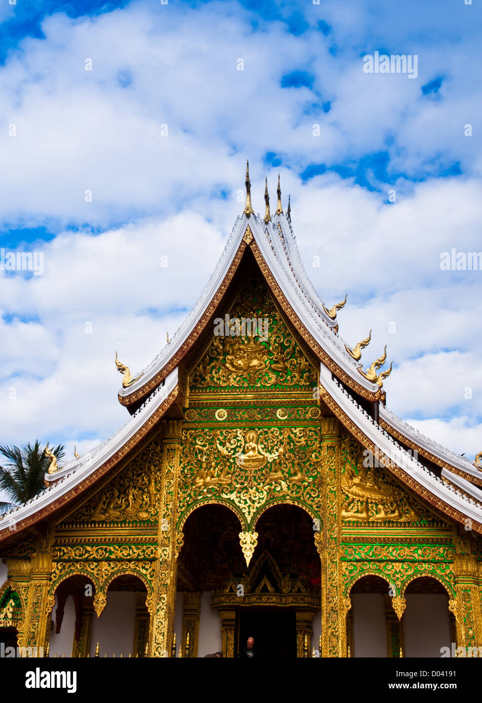 In front of the temple. The stunning architecture in laos Stock Photo ...