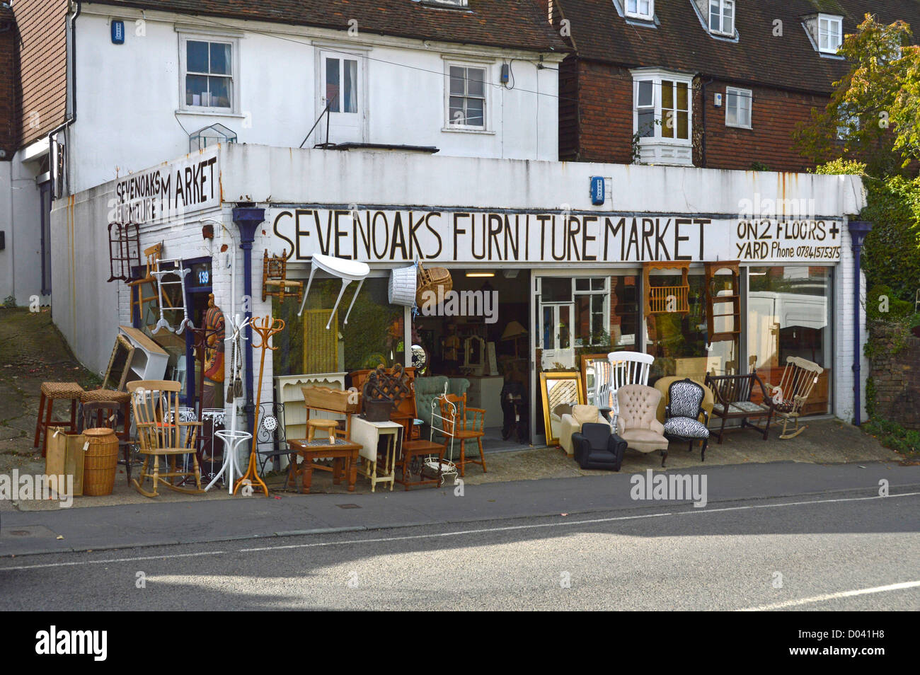 Sevenoaks furniture market showroom with outdoor display up to back of ...