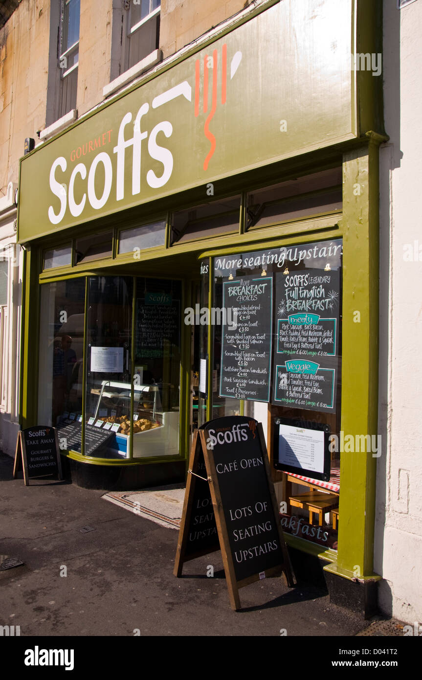 Scoffs Gourmet Cafe on Terrace Walk in the city of Bath England Stock ...