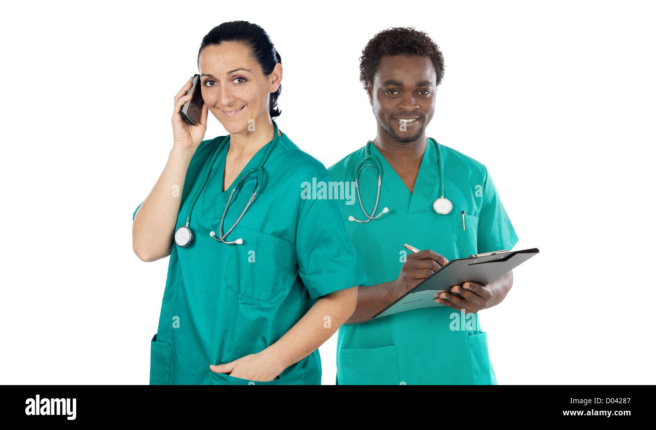 Medical team on a over white background Stock Photo - Alamy