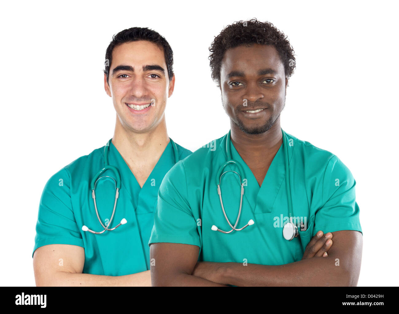 Two doctor on a over white background Stock Photo - Alamy