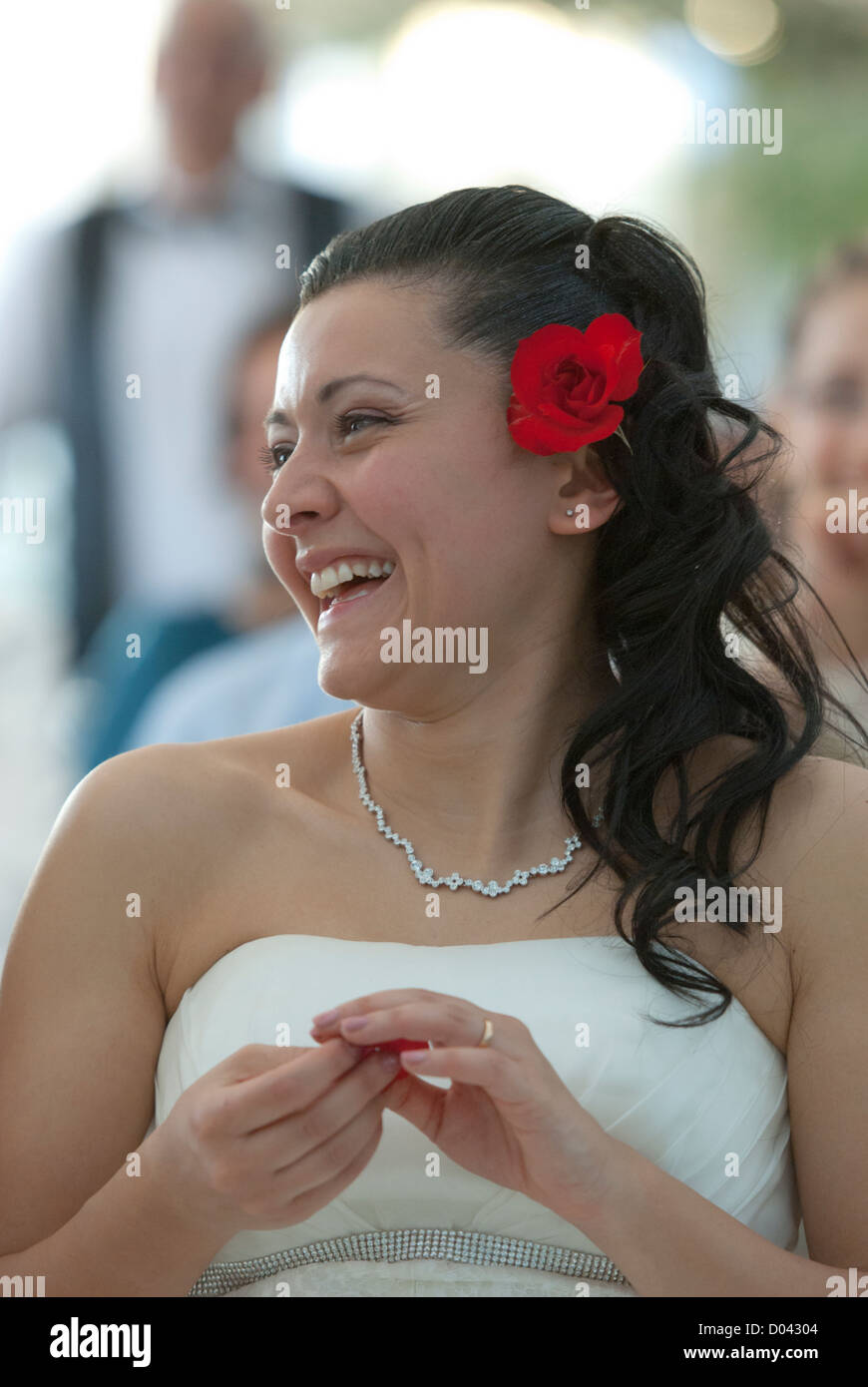 Portrait of an happy Italian bride, Firenze, Tuscany, Italy Stock Photo ...
