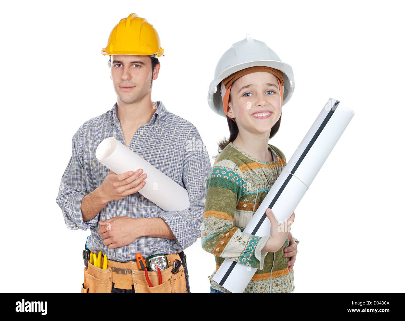 Family business isolated over white Stock Photo - Alamy