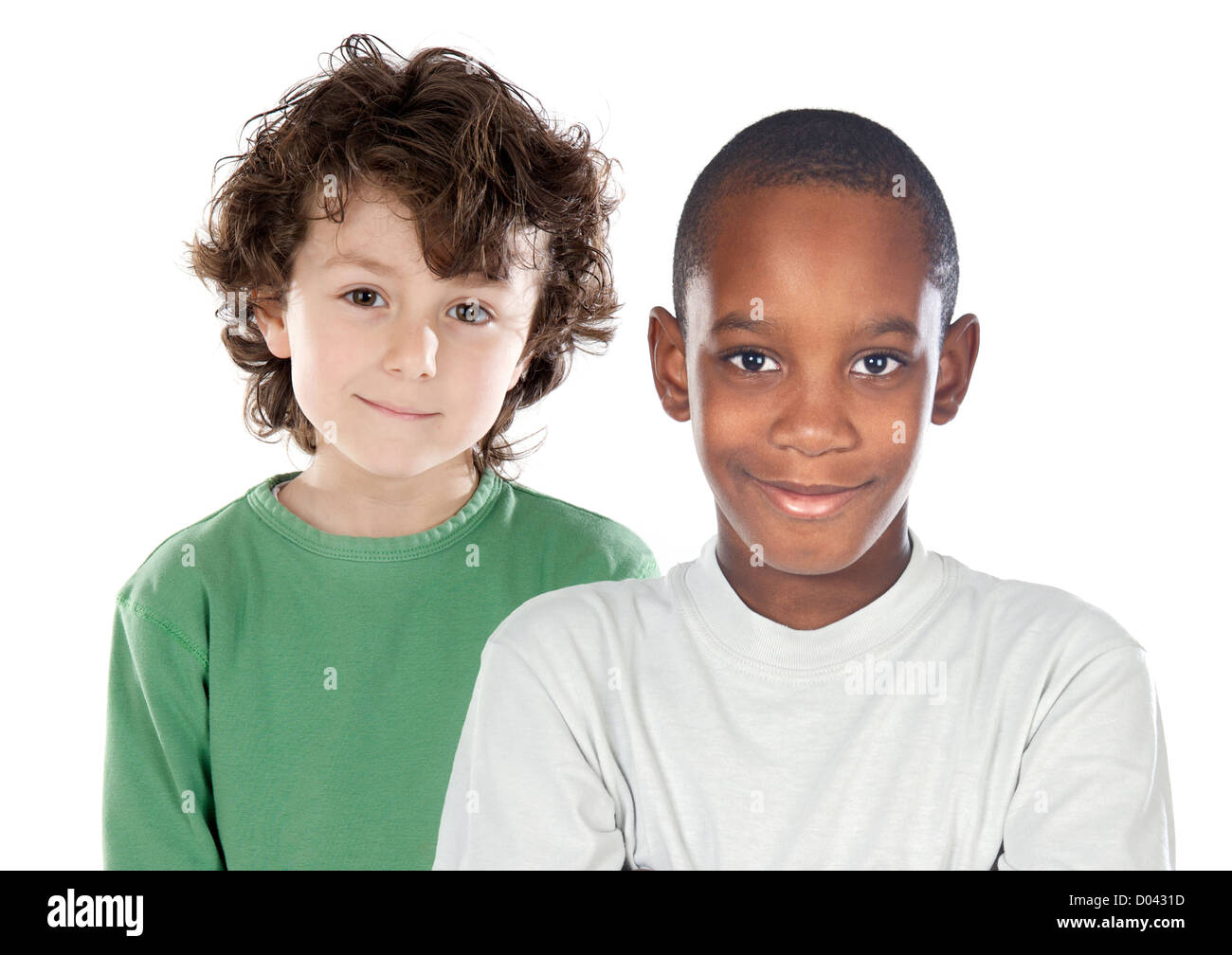 Children friends on a over white background Stock Photo - Alamy