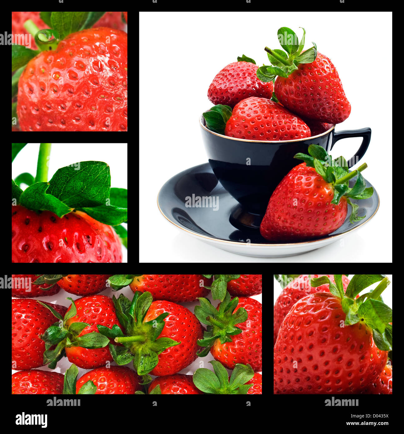 Strawberry collage - ripe fresh strawberries Stock Photo - Alamy