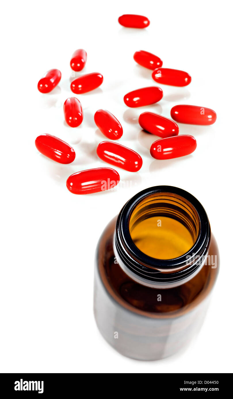 White tablets bottle Cut Out Stock Images & Pictures - Alamy