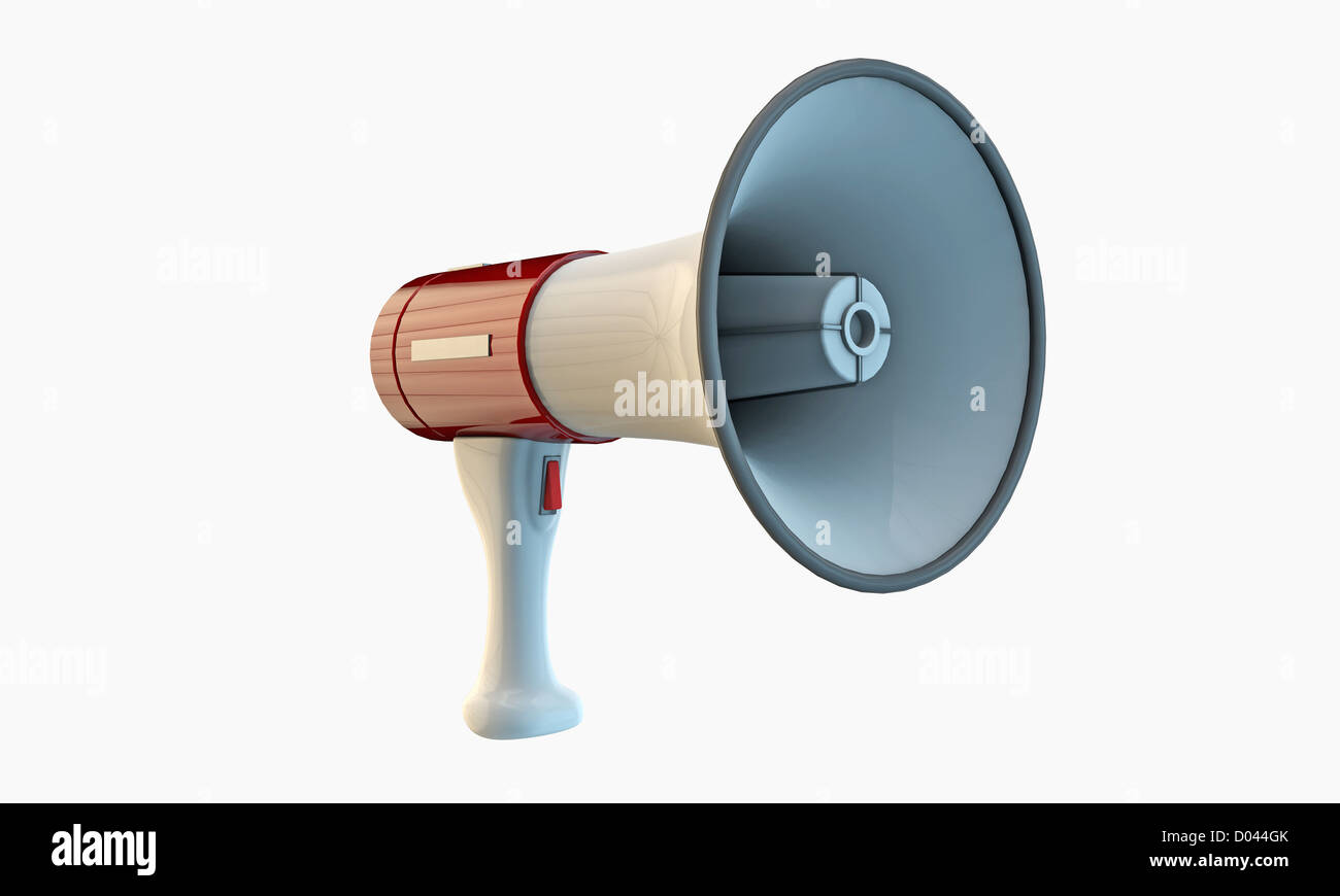 red megaphone isolated on white background Stock Photo - Alamy