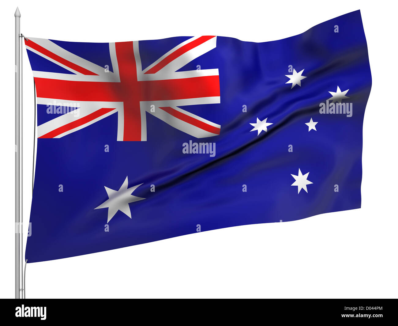 Flying Flag of Australia - All Countries Collection. Flag, flagstaff ...