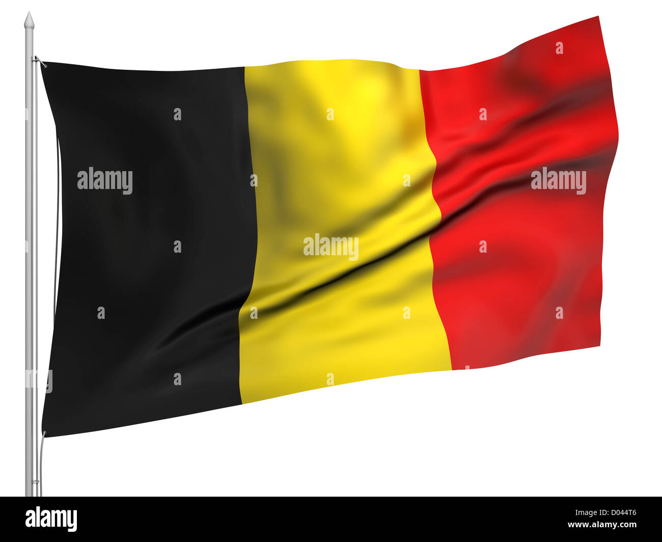 Flying Flag of Belgium - All Countries Collection. Flag, flagstaff ...