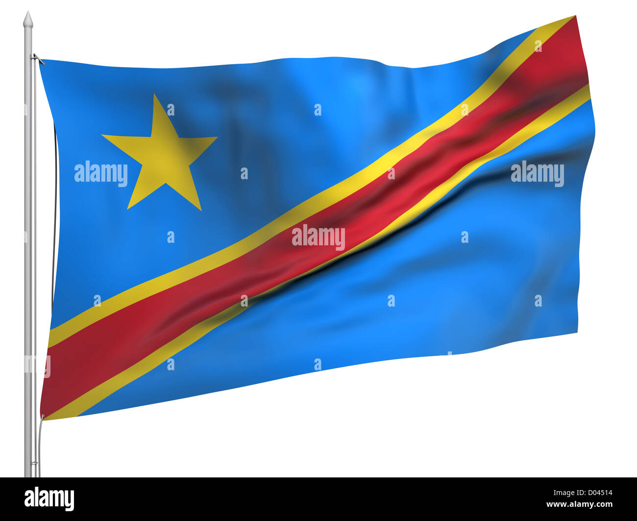 Flying Flag of Congo Democratic Republic - All Countries Collection ...
