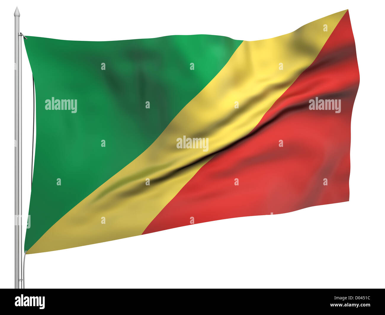 Flying Flag of Congo Republic - All Countries Collection. Flag ...