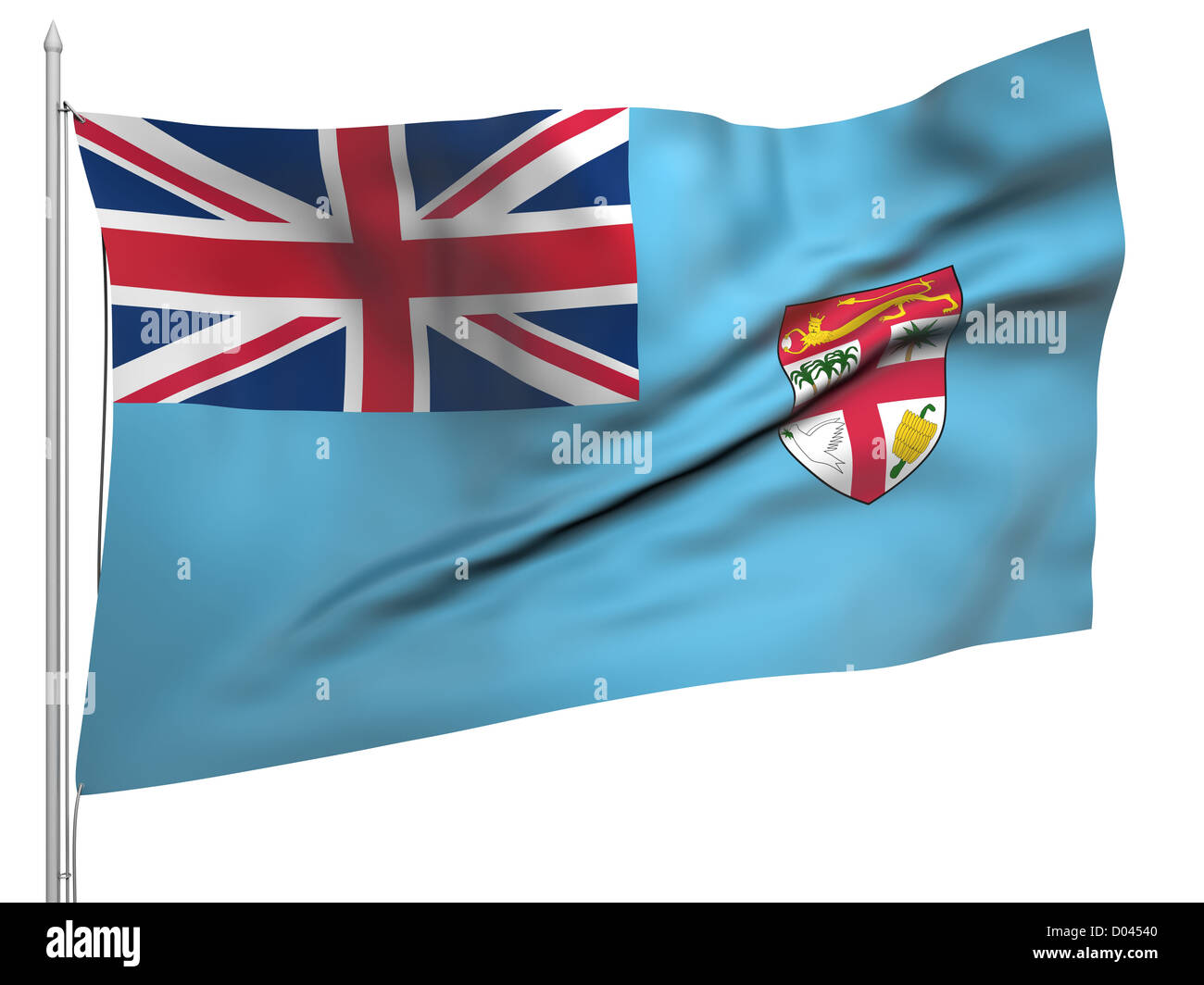 Flying Flag of Fiji - All Countries Collection. Flag, flagstaff ...