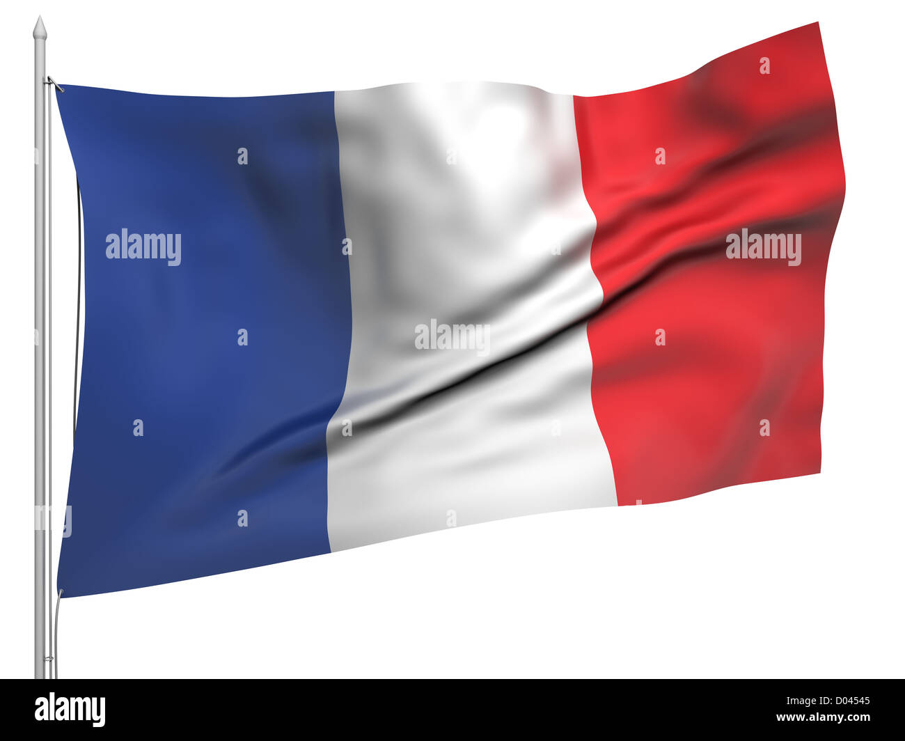 Flying Flag of France - All Countries Collection. Flag, flagstaff ...