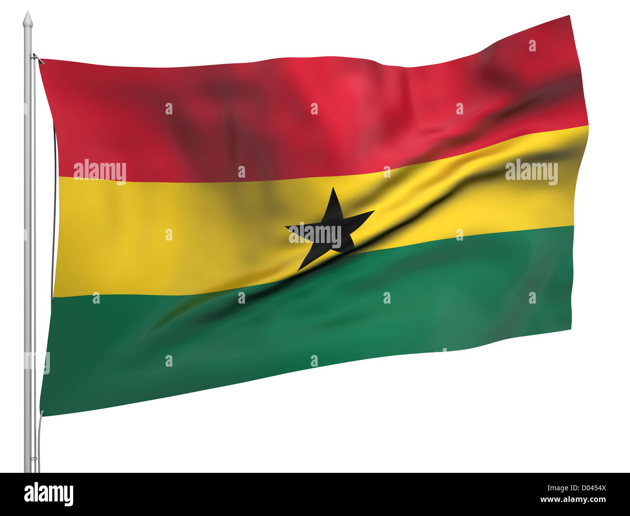 Flying Flag of Ghana - All Countries Collection. Flag, flagstaff ...