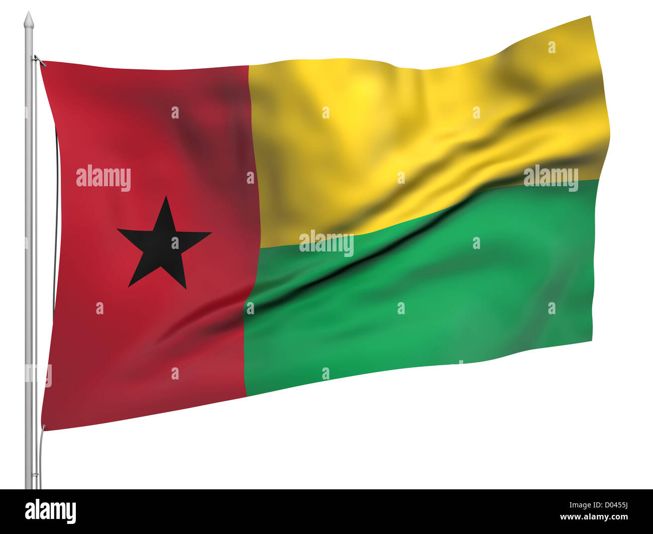 Flying Flag of Guinea - All Countries Collection. Flag, flagstaff ...